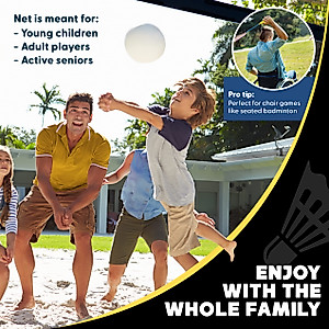 BOULDER Portable Badminton Net Set - for Tennis, Soccer Tennis, Pickleball, Kids Volleyball - Easy Setup Nylon Sports Net with Poles (Black/Yellow, 10 FT)