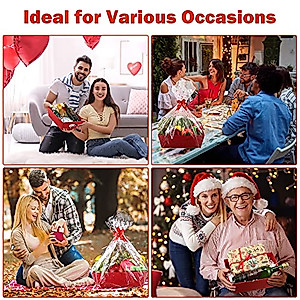 5 Pack Baskets for Gifts Empty to Fill, Valentine Day [Large Size] Gift Basket Kit Craftsmanship & Thickened Kraft Wine Gift Basket Bulk for Wedding, Display, Birthday, Picnics, Camping, Christmas