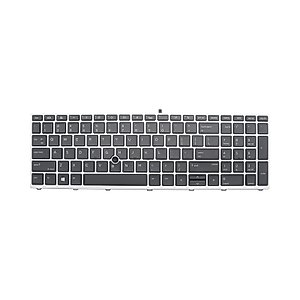 New Backlit Laptop Keyboard Replacement for HP ProBook 650 G4 655 G4 650 G5 655 G5 with pointer Silver frame US L09595-001 L09593-001 603780134101 6037B0134201.