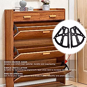 Shoes Drawer Hinge, Shoes Cabinet Flip Rack Cabinet Hardware for Transform Single/multi‑layer Shoe Racks for Shoe Cabinet and Shoe Rack