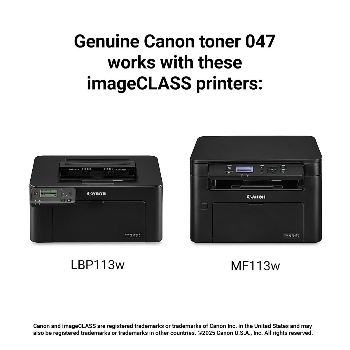 Canon Genuine Toner, Cartridge 047 Black (2164C001), 1 Pack, for Canon imageCLASS LBP113w, MF113w Laser Printer