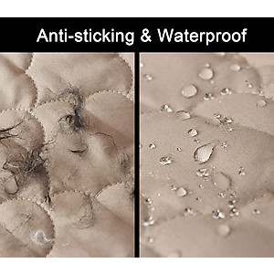 CHHKON Waterproof Nonslip Recliner Cover Stay in Place Dog Couch Chair Cover Furniture Protector Ideal Sofa Slipcovers for Pets and Kids (Beige, 23'')