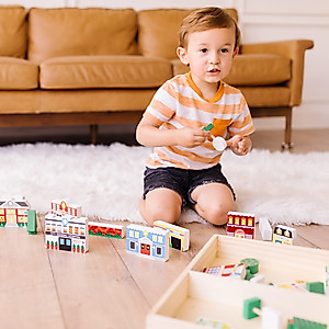 Melissa & Doug (FFP) - Pretend Play Wooden Town Play Set For Kids With Storage