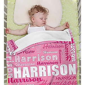 Yeahill Personalized Baby Blankets for Boys Girls, Custom Baby Blanket with Name Personalized Throw Blanket for Kids Baby Newborn, Personalized Baby Gift for Birthday Chrismas Halloween (30x40in)