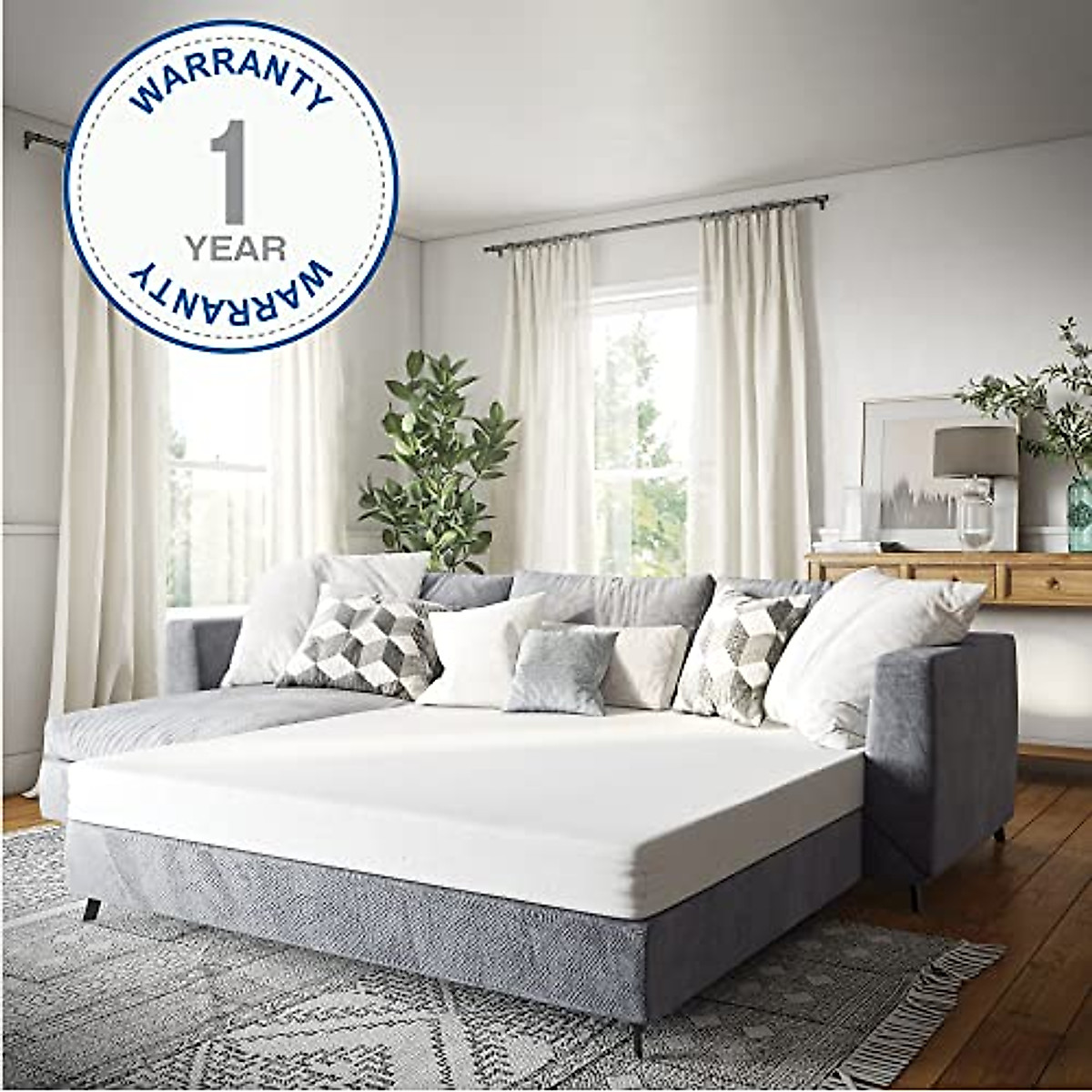 Vibe Gel Memory Foam Sofa Bed Mattress| Replacement Mattress for Queen Size Sleeper Sofa and Couch Beds