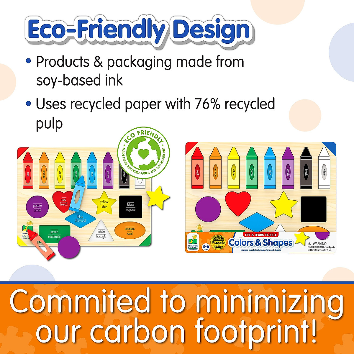 The Learning Journey: Lift & Learn Puzzle Colors & Shapes – Preschool Toys & Activities for Children Ages 3 and Up – Award Winning Educational Toy