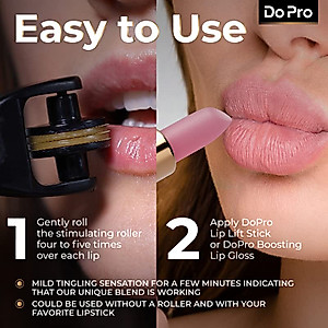 DoPro Lip Lift Stick Boost-In - Lip Plumper Stick with Anti-Aging Stimulating Roller, Plumping Lip Stick with Hyaluronic Acid, Collagen, Vitamin C & E - Volumizing & Hydrating Lip Plumping Serum - 5ml (Lip lift lipstick)