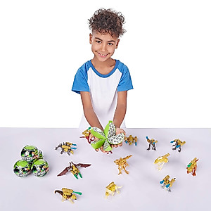 5 Surprise Dino Strike Surprise Mystery Battling Collectible Dinos by ZURU (2 Pack) Glow in The Dark,Gold