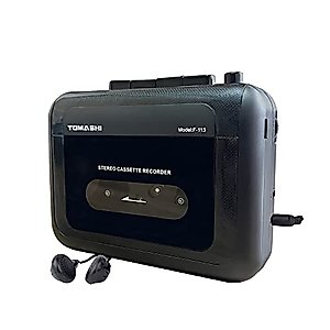 TOMASHI Portable Stereo Cassette Player Tape Recorder Walkman with Microphone,Headphone Jack-, Cassette Player 4.77 x 3.62 x 1.49inch,