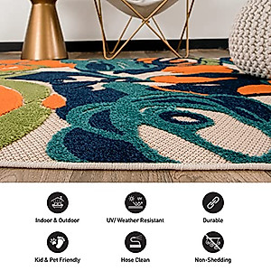 Rugshop Ravenna Modern Large Floral Flowers Indoor/Outdoor Area Rug 7'10" x 10' Multi