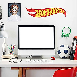 Open Road Brands Mattel Hot Wheels Flame Logo Metal Sign - Large Hot Wheels Sign for Kids' Bedroom, Man Cave or Garage