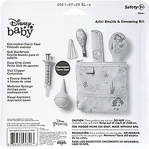 Disney Baby - Infant Health & Grooming Kit 10pc Set Includes: Brush, Comb, Nail Clippers, Medicine Syringe, Nasal, and Carry Case, Ariel