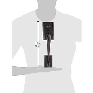 Schlage F62-ADD-GEO Addison Double Cylinder Handleset with Georgian Interior Kno, Matte Black