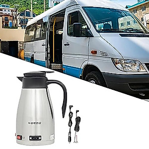gazechimp Car Kettle Boiler Stainless Steel Coffee Warmer 1300ml Portable Teapot Easily Cleaning Car Heating Travel Cup Car Electric Kettle for Travel, 24V