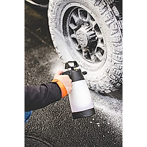 Goizper Group iK Sprayers - Foam Pro 2+ (Plus) Sprayer - Pump Spray Foamer with Schrader Valve - Professional Car Wash & Detailing, Dry/Wet Foam, Pressure Release Safety Valve, PVC Hoses (1.25 Liters)
