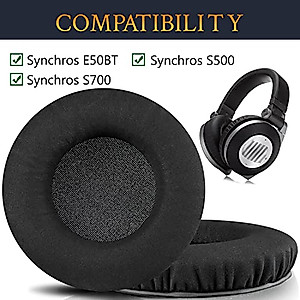 SOULWIT Nano Cloth Earpads Replacement for JBL Synchros E50 E50BT S500 S700 Wireless Headphones, Ear Pads Cushions with Noise Isolation Foam