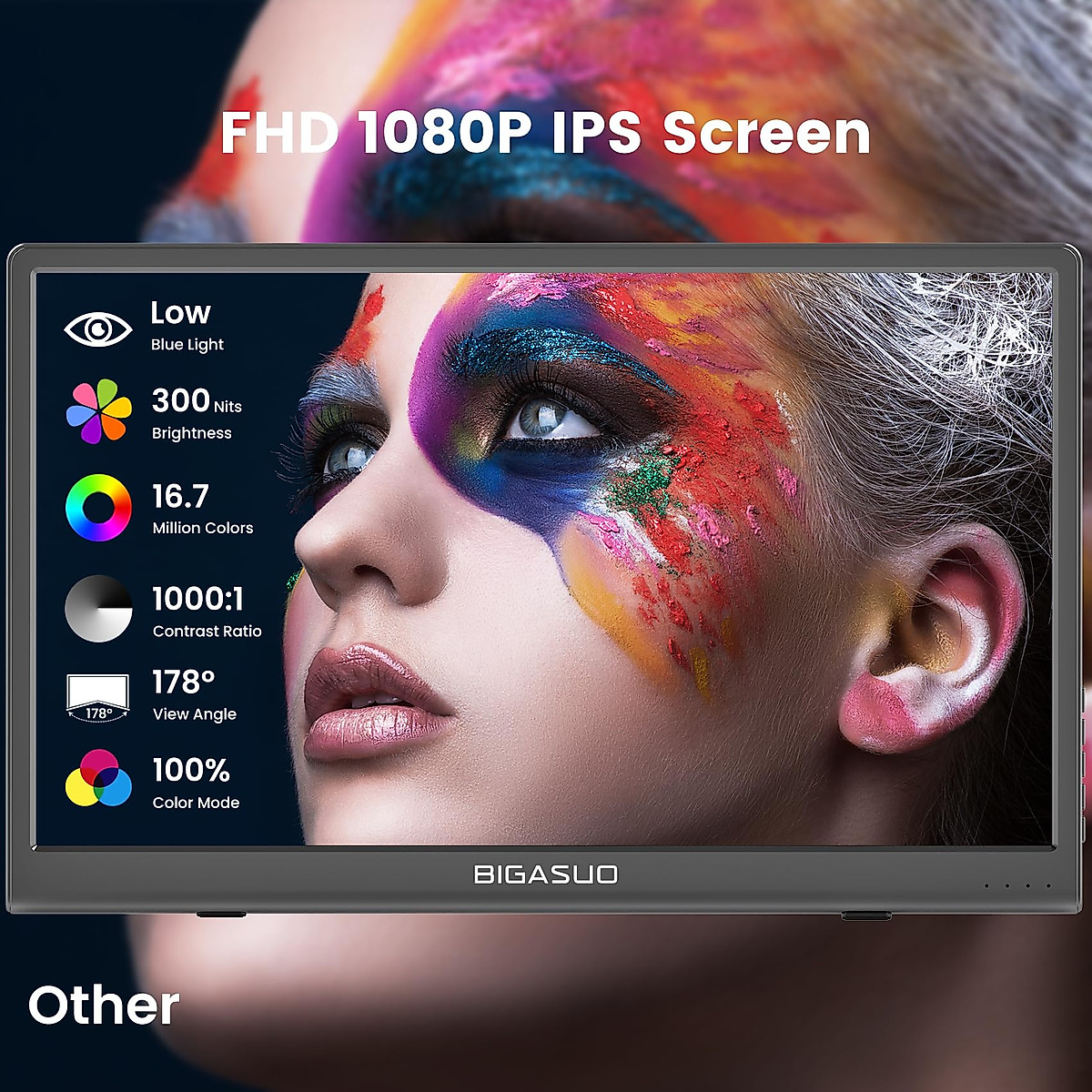 FANGOR 15.6" Portable Monitor, 1080P FHD USB-C HDMI Travel Monitor, Ultra Slim Computer Gaming Display with Smart Cover, Second External Screen for Laptop PC Switch Phone Xbox