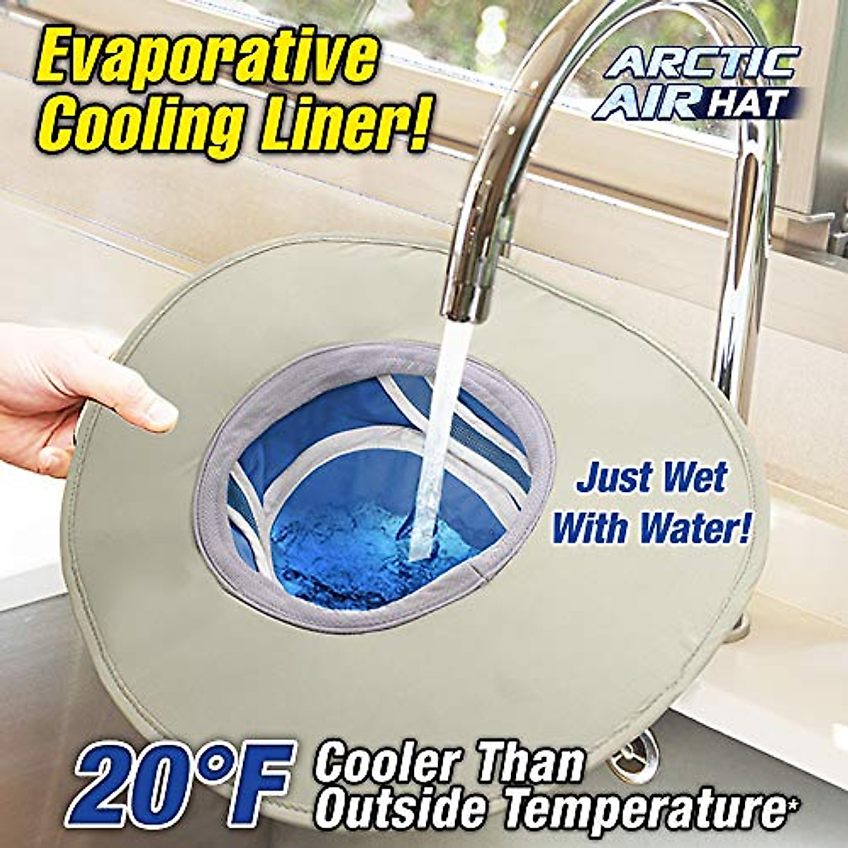 Arctic Air Evaporative Cooling Hat with UV Protection, Sun Hat, Beige