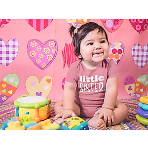 Unordinary Toddler little sister newborn outfit baby coming home bodysuit girl rompers gift clothes (White on Mauve, 0-3 Months)