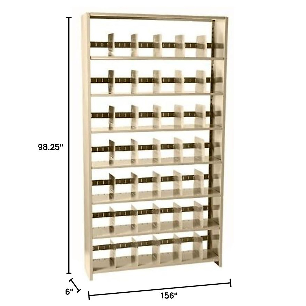 Tennsco 48 by 12 by 88-Inch Snap-Together Open Shelving Steel 7-Shelf Closed Starter Set, Sand