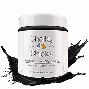 Chalky Chicks Chalk Paint - Chalk Paint for Furniture, Craft Paint, Cabinet Paint, Wood Paint, and Furniture Paint, Spray Paint-Ready for Home Decor - Starless Night (Black) 4 Fl Oz (Pack of 1)