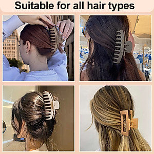 Large Hair Accessories Pack - 8 Pieces 4.3" Claw Clips for Thick & Thin Hair, 90's Vintage Big Jaw Clips in Cream, Light Pink, Dark Brown, Black