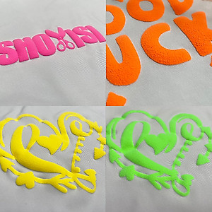 SHOYISI 3D Puff Glow in The Dark Heat Transfer Vinyl Luminous Fluorescent Color HTV Puff Vinyl 6 Sheets 12"x10"for Heat Press T Shirt…