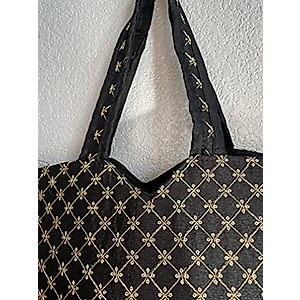 Traditional Embroidered Indian Shoulder Bag (Black)