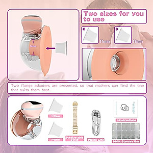 Wearable Breast Pump, Electric Breast Pump, Touchscreen LCD Display Hands Free Breast Pump with 3 Modes & 9 Levels, Spill-Proof Rechargeable Low Noice Pain-Free Breast Pump (19/21/24 mm Flange)