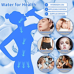2024 Hydrogen Water Bottle,Hydrogen Water Bottle Generator 3Min Quick Electrolysis,Hydrogen Water Ionizer Glass Health Cup Suitable for Travel, Exercise,Home,Gift for Love(Silver)