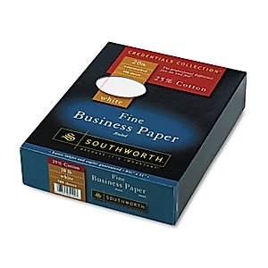Southworth 403CR 25% Cotton Business Paper, 20 lbs, 8-1/2 x 11, White w/Red Rules, 500/Box