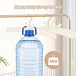 Padded Clothing Hangers - Premium Fabric Hangers for Coat, Sweater, Wedding Dress, Bride, Closet - Upgraded Heavy Duty Sweater Clothes Hangers - Pack of 10