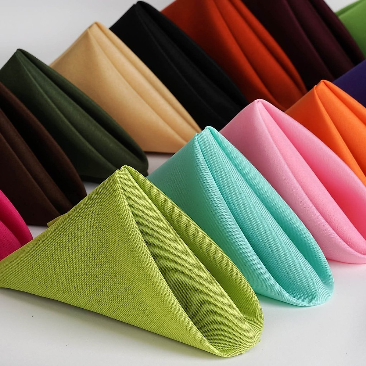 Tableclothsfactory 17"x17" White Wholesale Polyester Linen Napkins for Wedding Birthday Party Tableware - 5 PCS