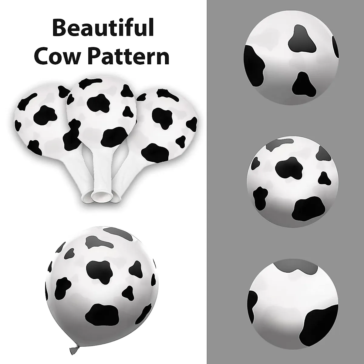 Latex Cow Print Balloons - Birthday Party balloons, Farm Theme, Party Supplies (12)