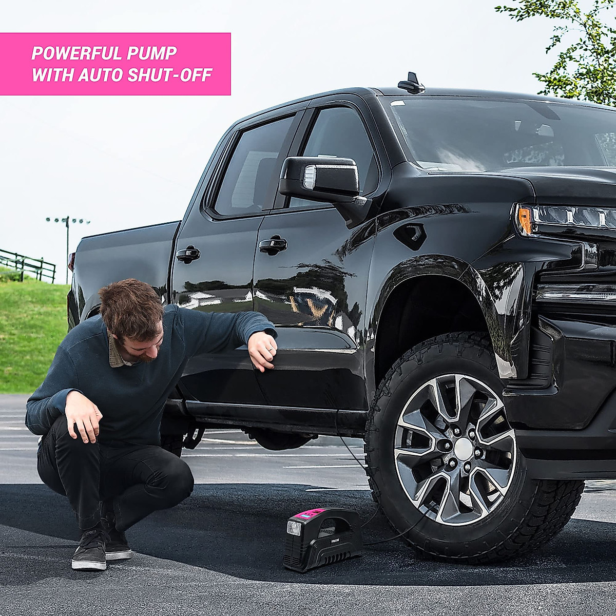 Electric Air Compressor Tire Inflator AC/DC Portable for Car – DC 12V, Home – AC 110V, Upscale, with Digital Pressure Gauge, Air Pump for Car Tires, Motorcycle, Bike, Basketball and More