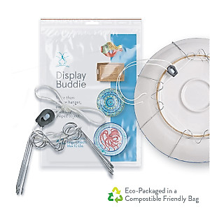 Display Buddie Extra-Large Adjustable Plate Hanger for Plates, Platters, Bowls & Oval, Square, Rectangular Objects Between 18-24" Overall and up to 10 lbs.