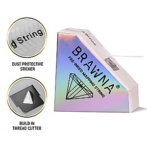 BRAWNA [ Upgraded Version ] 30 Meters White Brow Mapping string for Eyebrow Measuring - Microblading Supplies - PMU Kit - Pre inked Mapping Thread