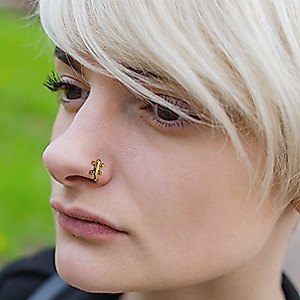 Covet Jewelry Gecko Nose Crawler 316L Surgical Steel Nose Bone Stud Ring