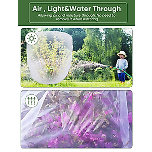 Bird Netting for Garden Protection - 4 PACK Garden Netting Pest Barrier with Drawstring,3.3Ft x 2.7Ft Mosquito Net Tomato Protective Cover Garden Plant Netting for cicadas Vegetables blueberry bushes