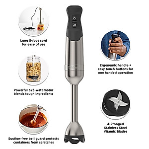 Vitamix Immersion Blender, Stainless Steel, 18 inches