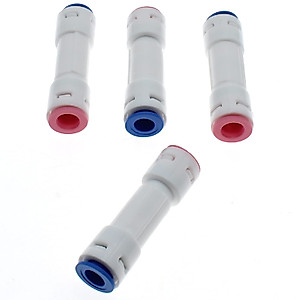 1/4 Inch Quick Connect Check Valve 4 Pcs One-way Through Water Purifier Check Valves for RO Pure Water Reverse Osmosis System[FDXGYH,White]