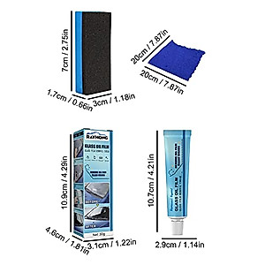 30g Car Glass Oil Film Cleaner Safety and Long-term Protection Glass Oil Film Remover for Car Waterproof Glass Film Removal Cream Powerful Car Glass Cleaner with Sponge B
