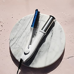 InStyler Max Prime Wet To Dry 1.25" White 2-Way Professional Tourmaline Ceramic Rotating Iron with Ionic Bristles - Dry, Straighten, Style & Curl Hair - Four Heat Settings - Automatic Shut Off