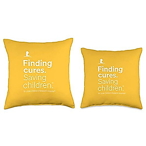St. Jude Children's Research Hospital St. Jude Finding Cures. Saving Children. Yellow Throw Pillow, 16x16, Multicolor