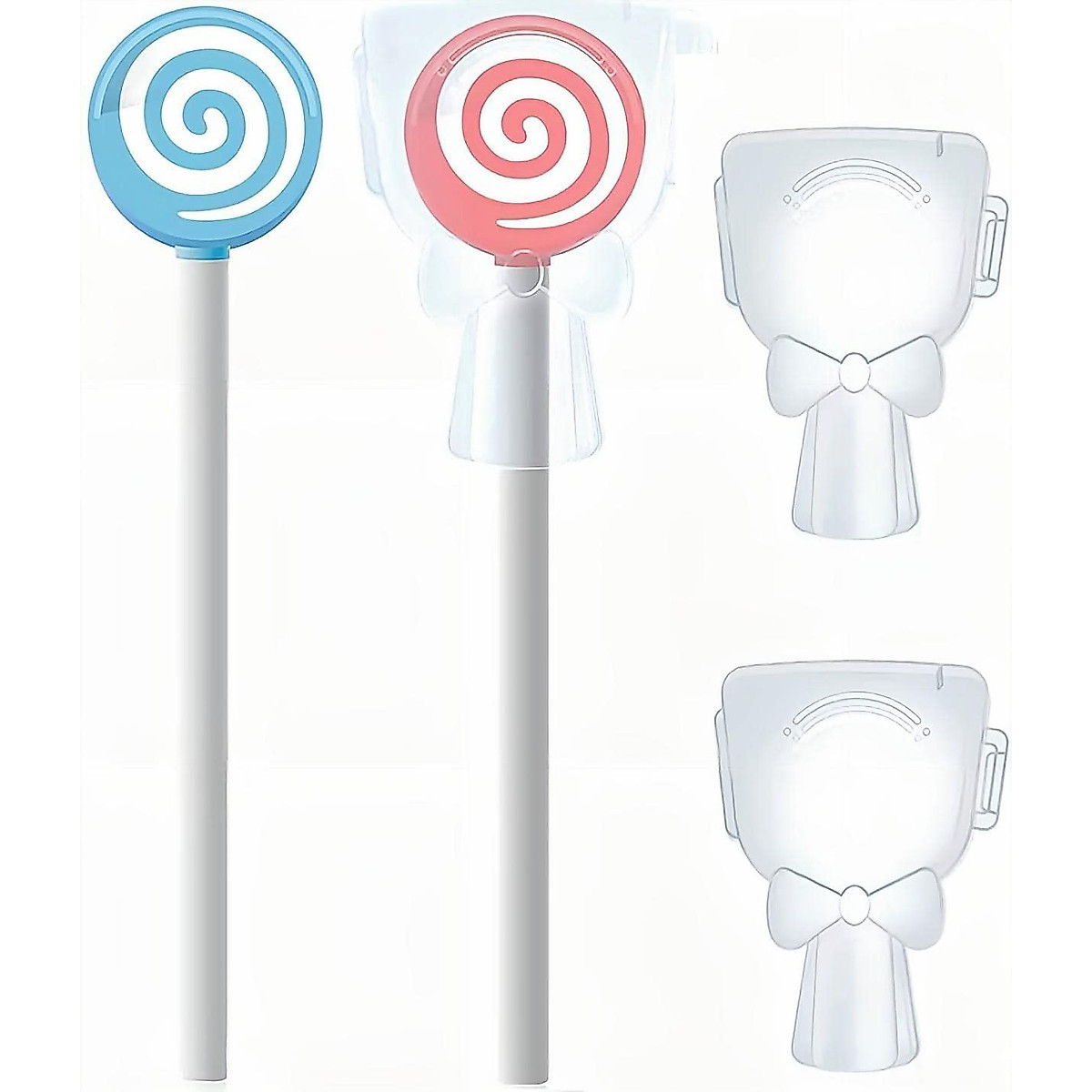 Y-Kelin Kids Tongue Scraper for Ages 2-8, 100% BPA-Free Silicone Cleaner – Cute Lollipop with Easy-to-Grasp Handles and Smiley Covers, Helps Freshen Bad Breath, Pack of 2