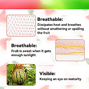 MAQIHAN 40pcs Melon Nets Melon Hammock - Watermelon Nets Melon Holder Watermelon Support Melon Cradle Watermelon Bags Melon Hammock for Trellis Melon Cradle for Garden(17.7inch,Red