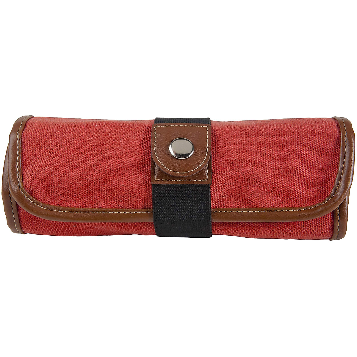 Speedball Art Products 356360 Canvas Pencil Case Roll-Up, Rose W/Brown Trim, Holds up to 36 Pencils