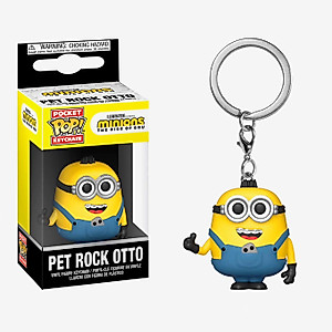Funko Pop! Keychain: Minions: The Rise of Gru - Pet Rock Otto, Multicolor, 2 inches