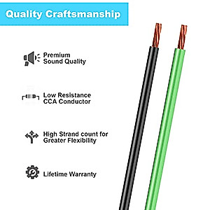 AOTORUA 100FT 14/2 Gauge Power Ground Cable, 14 AWG Stranded Flexible Wire for Electrical Wire, Primary Automotive Wire, Battery Cable, Car Audio Speaker, 12 Volt Low Voltage Wiring