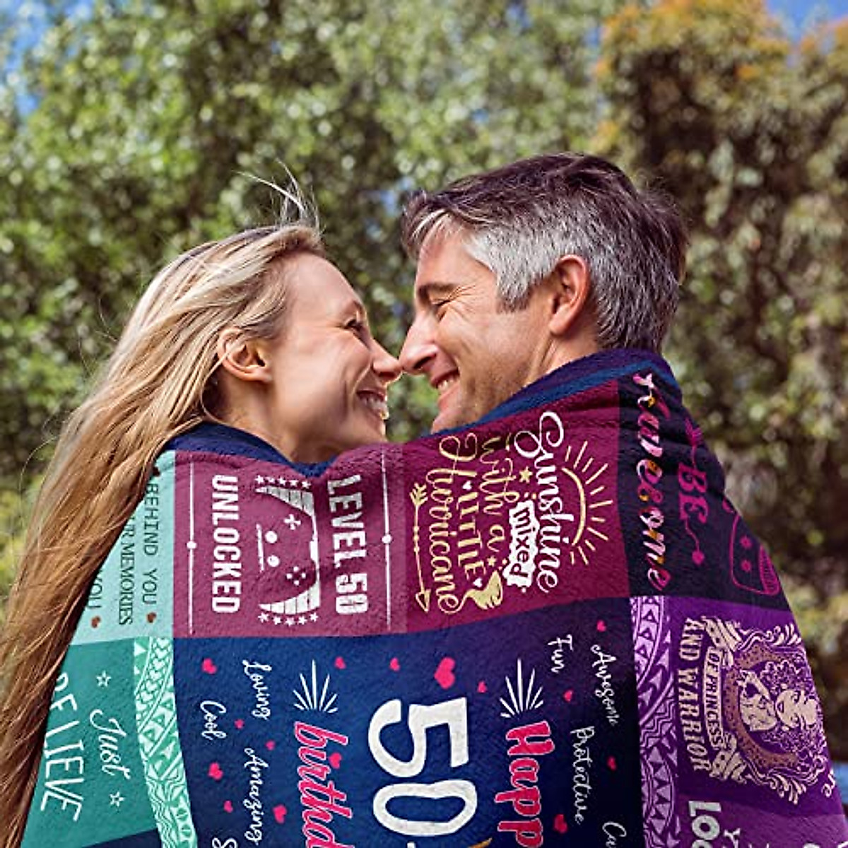 50th Birthday Gifts For Women 50"x60" Blanket, 50th Birthday Gift Ideas, 50 Birthday Gifts For Women, 50 Year Old Gifts For Women, 50th Birthday Decorations Women, 50th Bday Gifts Women Throw Blankets